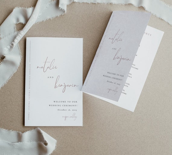 Modèle de programme de mariage moderne modèle de programme de - Etsy France