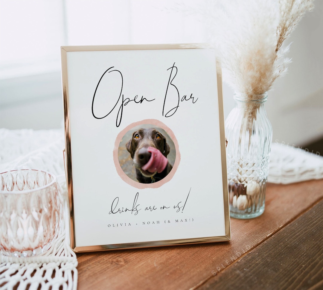 Open Bar Sign Template, Pets Bar Sign, Modern Open Bar, Wedding Bar ...