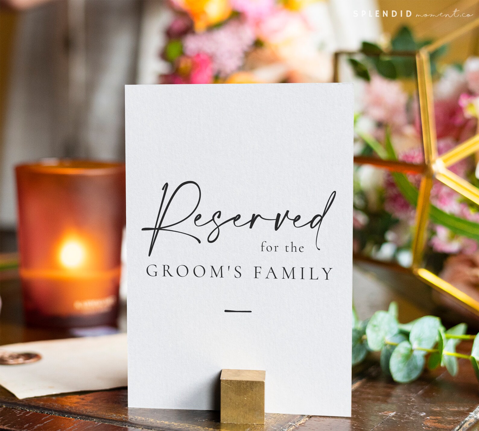 Modern Set of Reserved Wedding Table Signs for the Bride and | Etsy