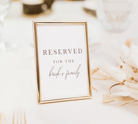 Boho Wedding Reserved Table Sign Template Set Reserved - Etsy