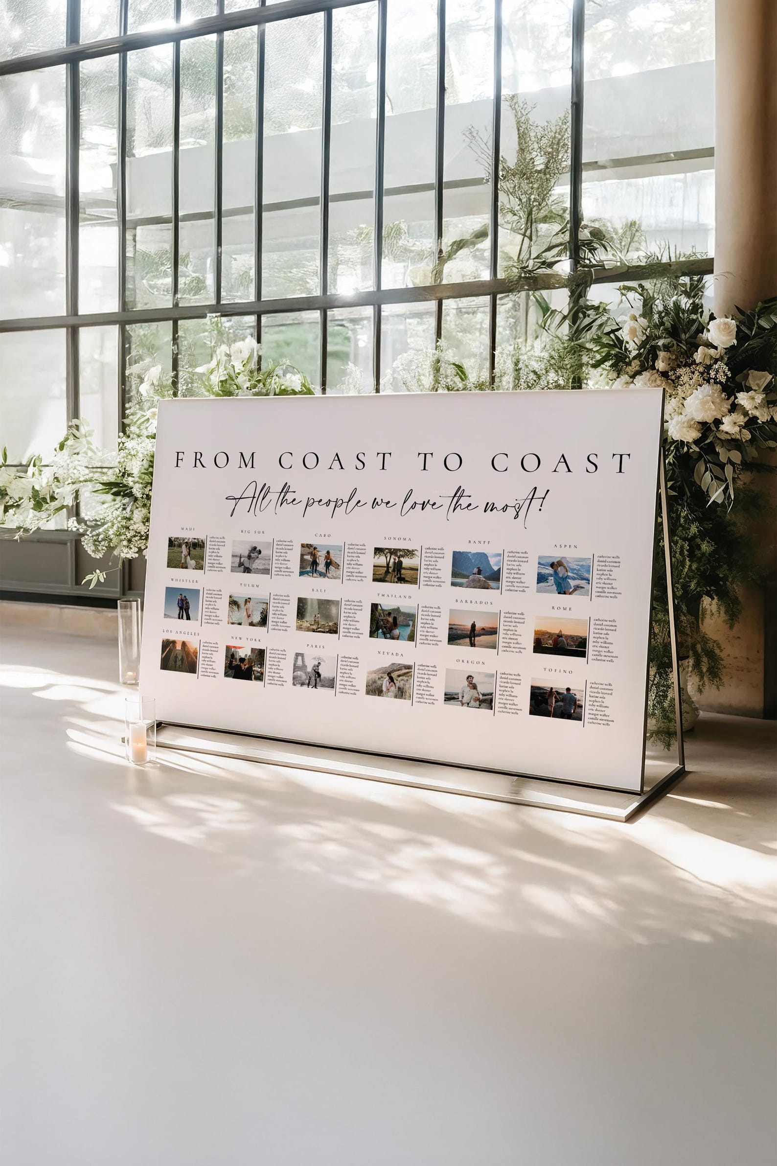 Photo Wedding Seating Chart: World Travel Destination Theme (digital ...