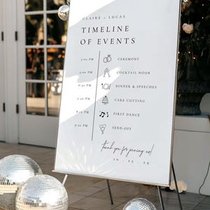 Wedding Timeline Sign Template, Wedding Itinerary, Order of Events ...