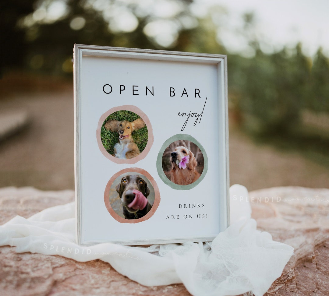 Open Bar Pet Sign Template, Pets Bar Sign, Dogs Cats Open Bar Sign, 3 ...