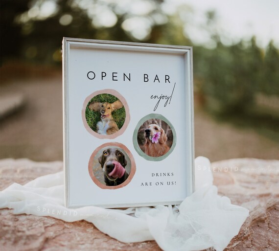 Open Bar Pet Sign Template Pets Bar Sign Dogs Cats Open Bar - Etsy