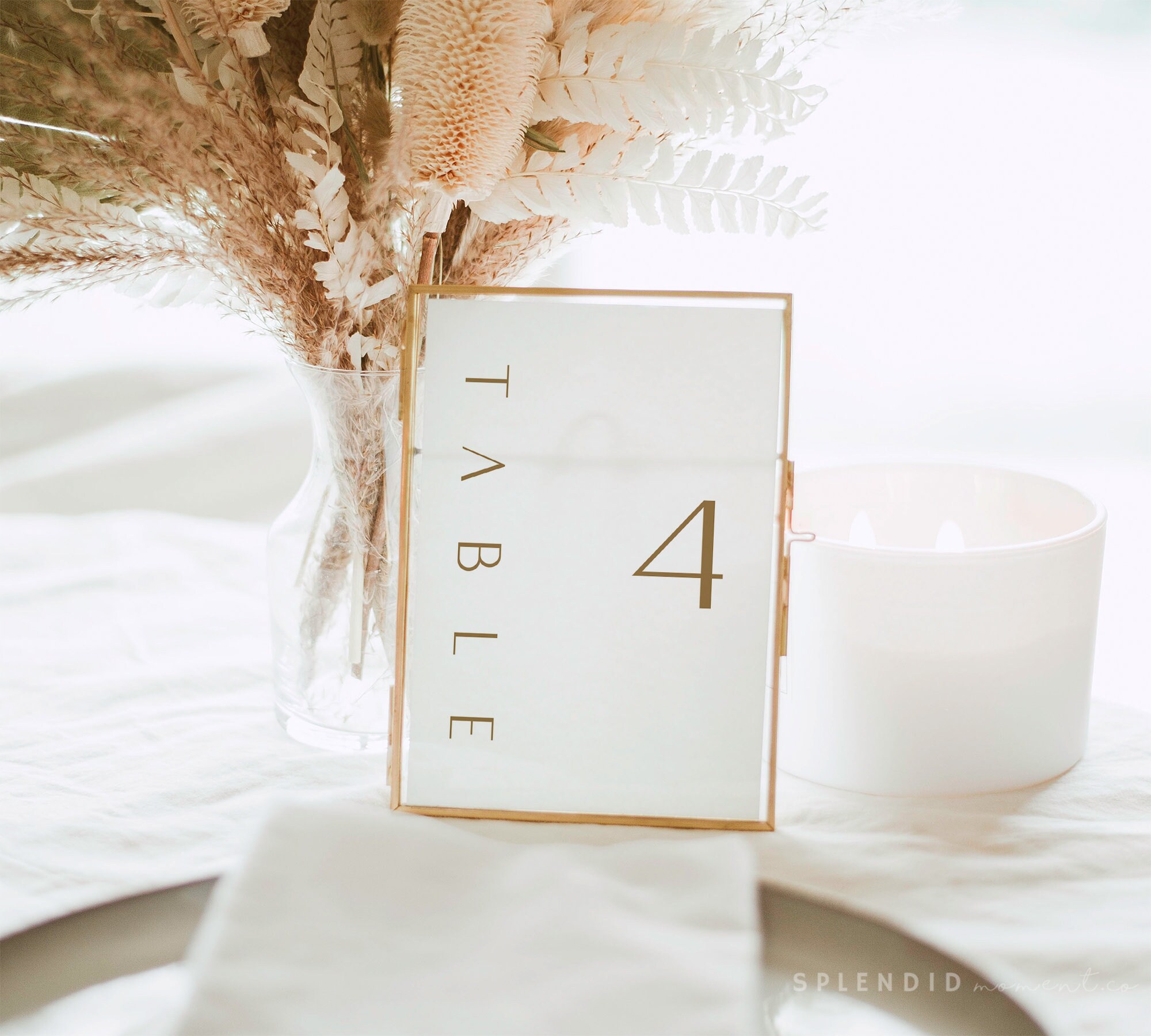 Gold Wedding Table Numbers Template Minimalist Modern Table - Etsy