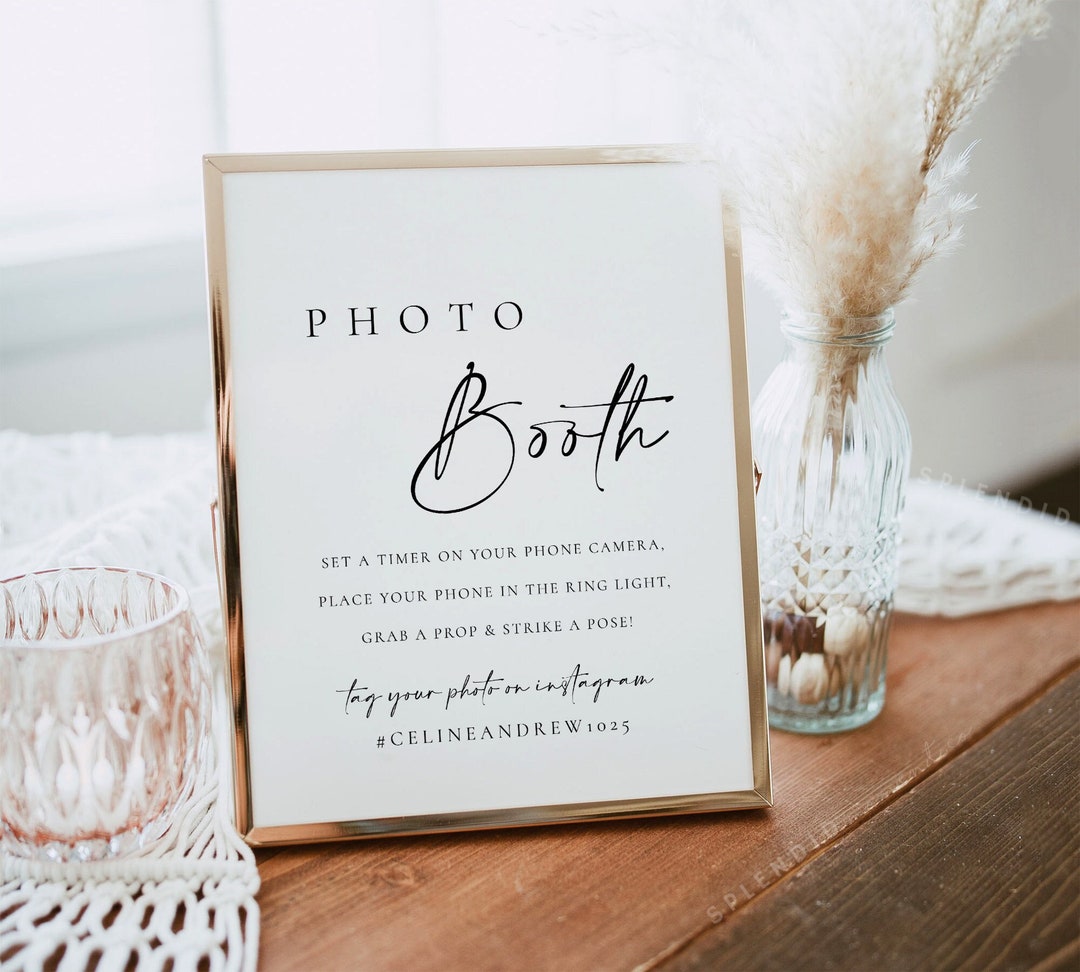 Modern Wedding Photo Booth Sign Template (digital Download) - Celine - Etsy