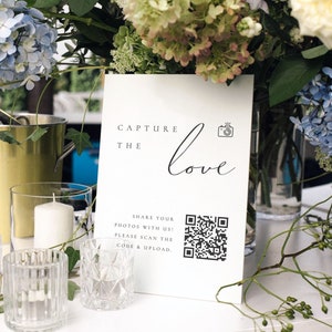 Wedding QR Code Photo Sign Template, Capture the Love, Share the Love ...