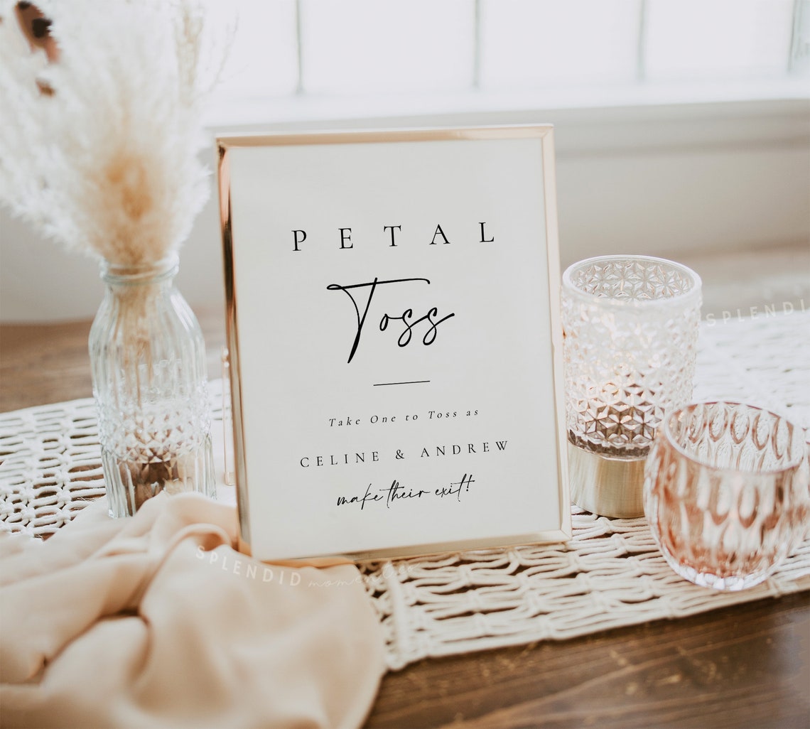 Wedding Flower Petal Toss Sign Template (digital Download) - Celine - Etsy