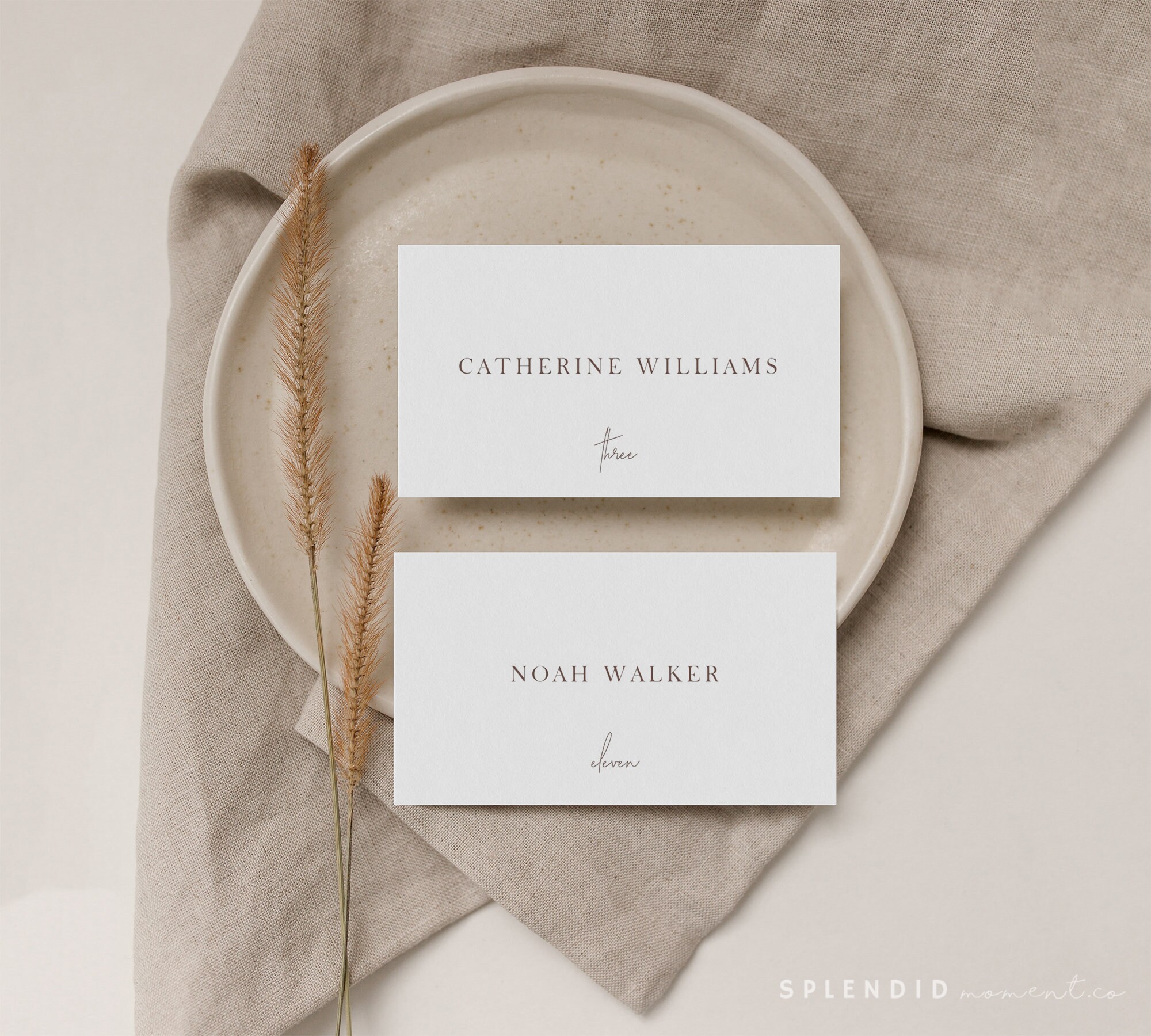 Elegant Wedding Place Card Template: Printable Name Cards (digital ...