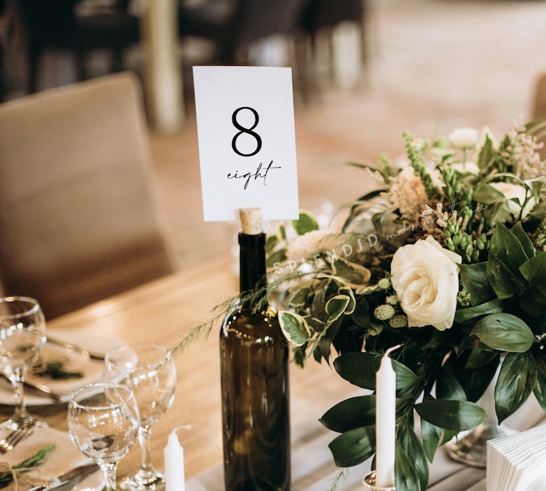 Wedding Table Numbers Template Printable Table Numbers - Etsy
