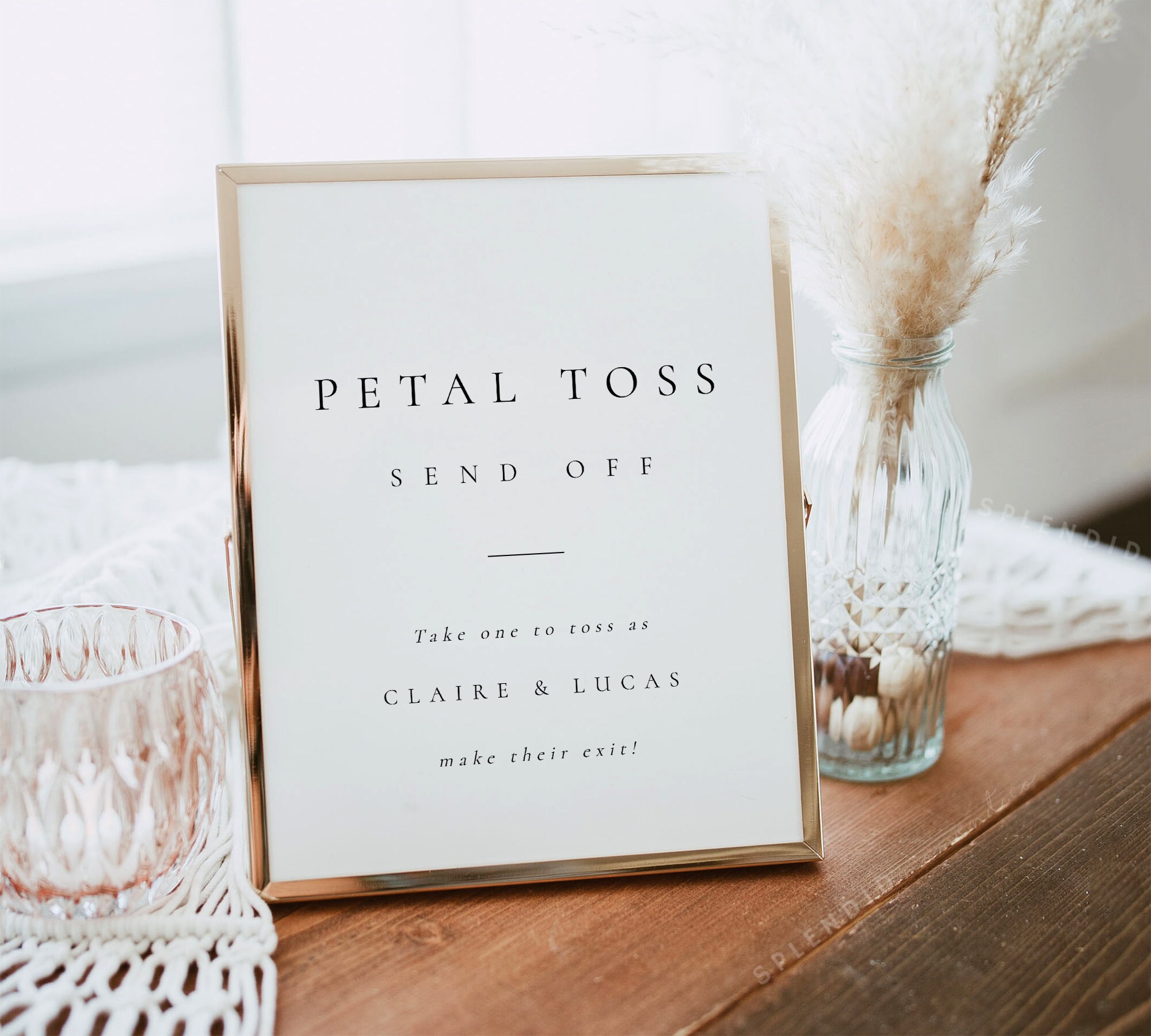 Modern Petal Toss Sign Template Confetti Wedding Sign Flower - Etsy