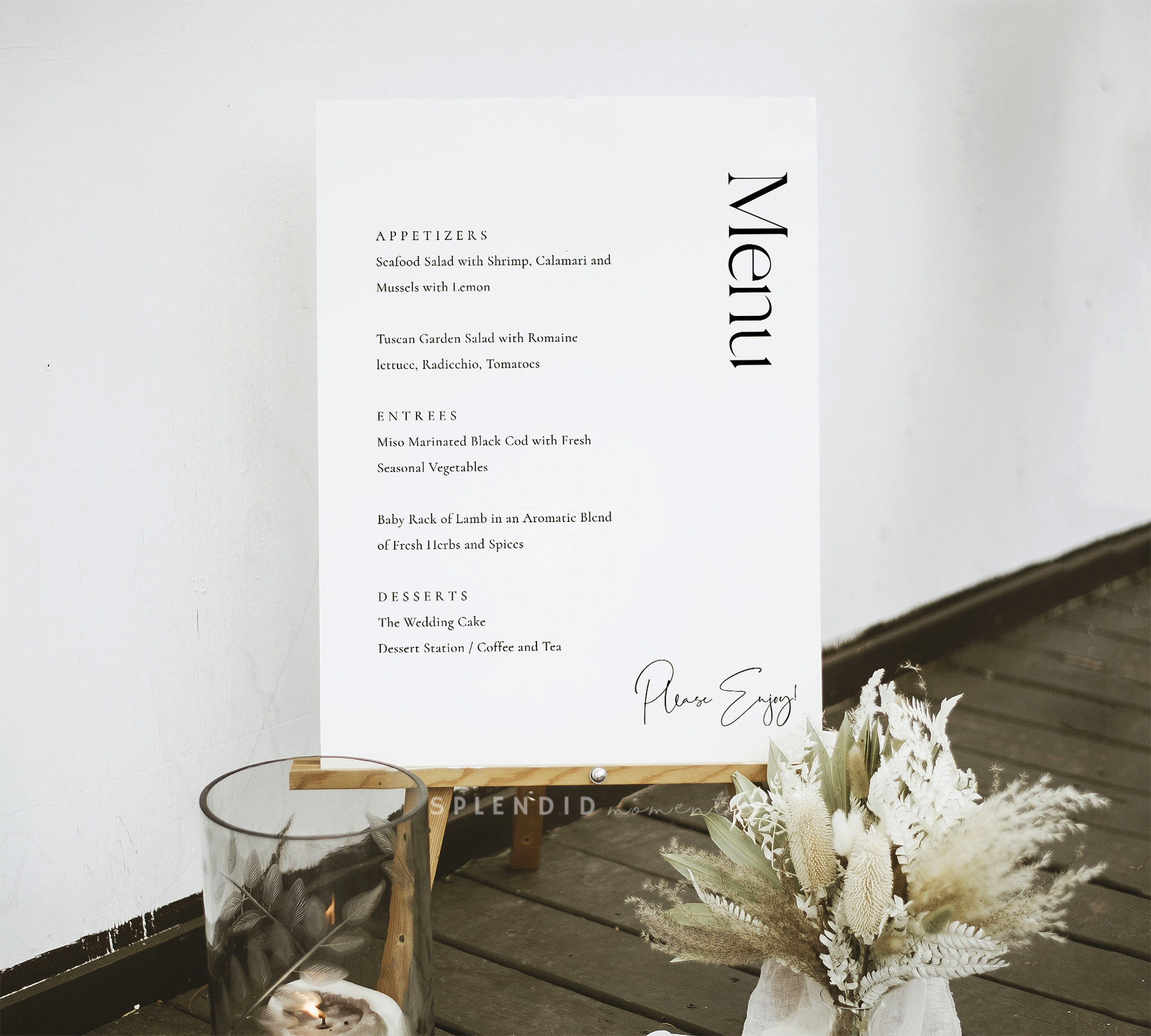 Modern Wedding Menu Sign Template: Buffet Menu (digital) - Abigail ...