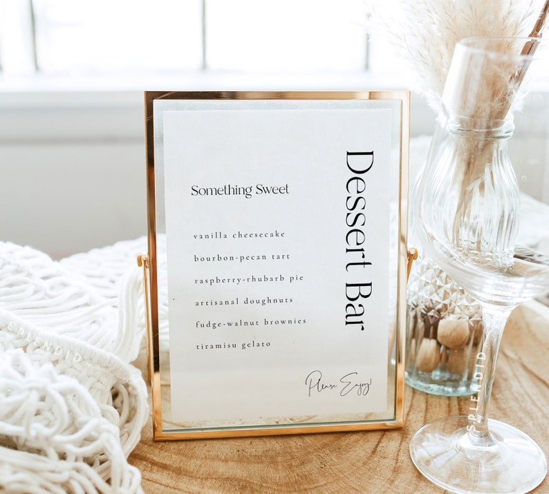 Dessert Table Sign Template Dessert Bar Sign Dessert Menu - Etsy
