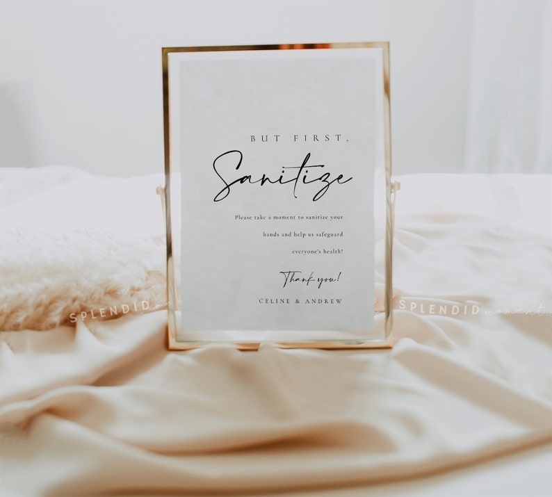 Printable Sanitize Sign Template Editable Sanitizing Station - Etsy