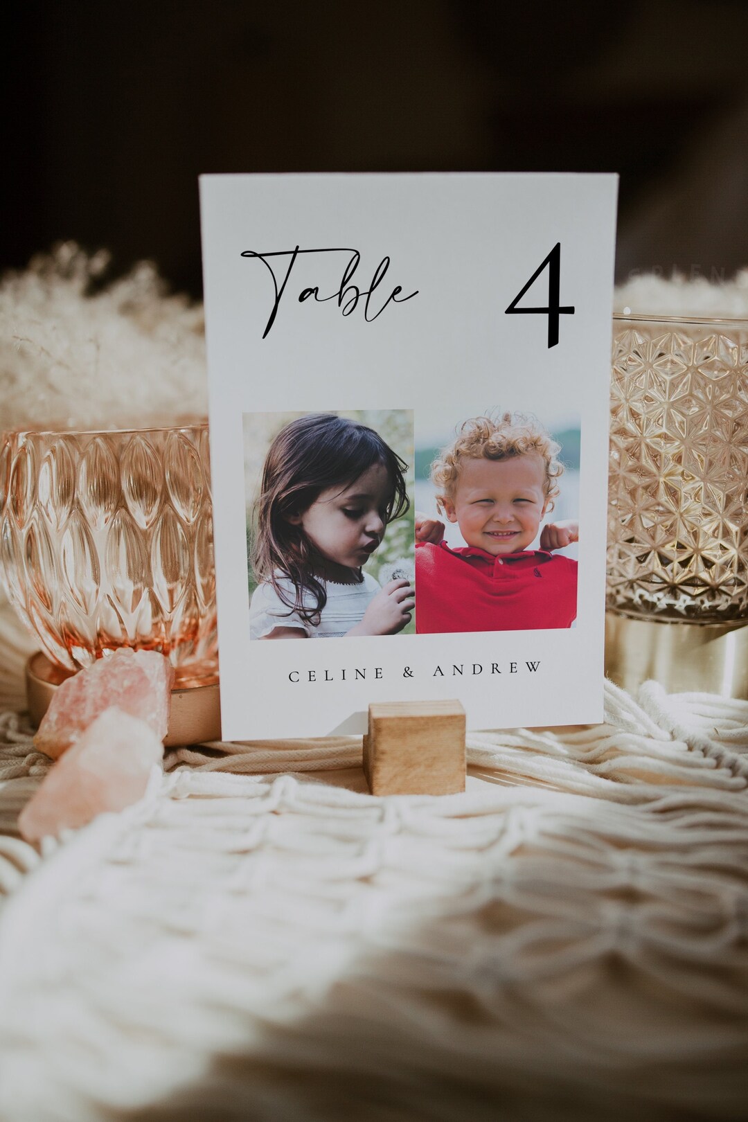 Wedding Table Numbers Sign Template: Childhood Photos (digital Download ...
