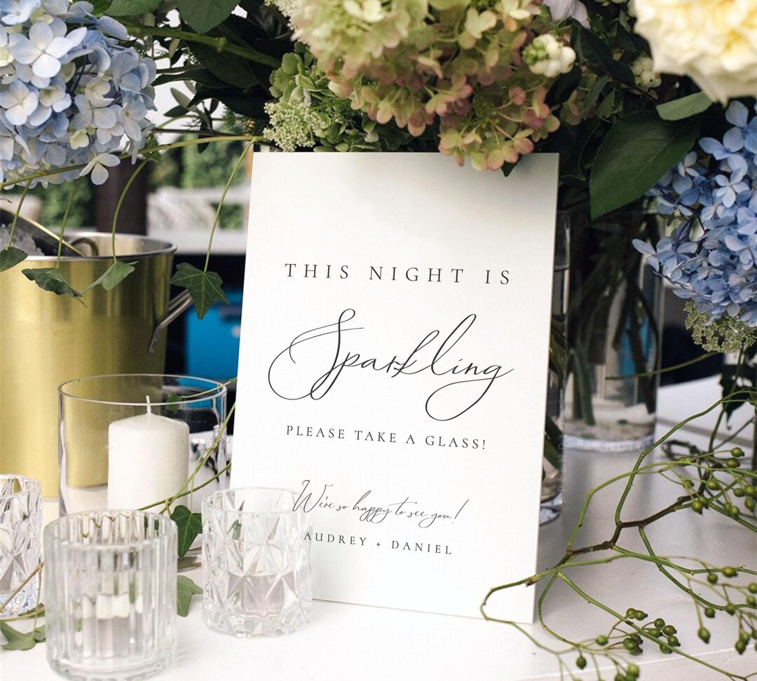 Wedding Champagne Sign Template, Please Take A Glass Sign, Reception ...