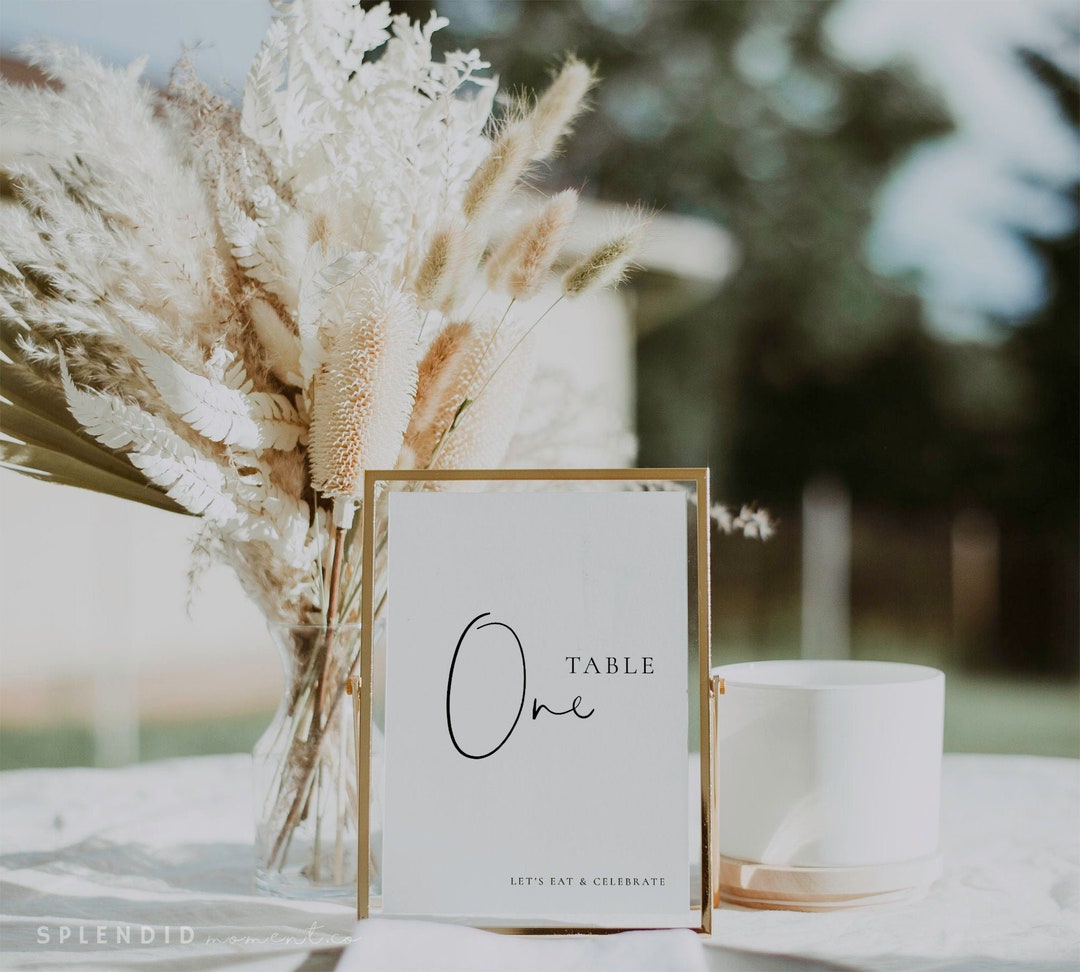 Modern Wedding Table Numbers Template: Editable (digital Download ...