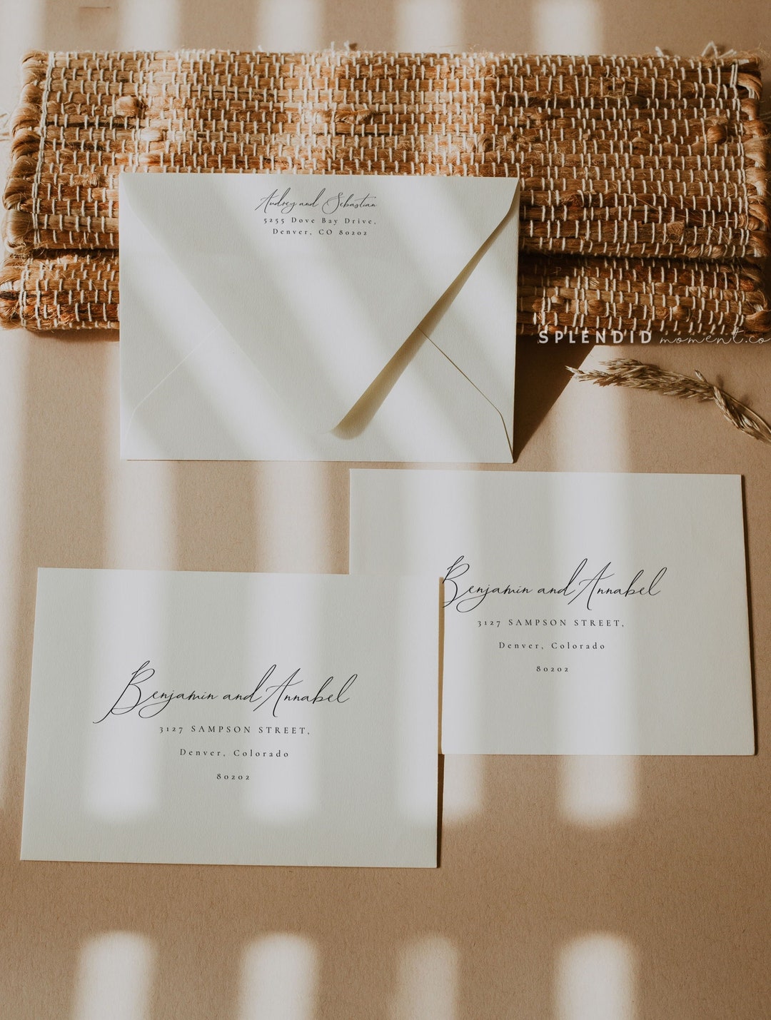 Elegant Wedding Envelope Template: Minimalist Cursive Font (digital ...
