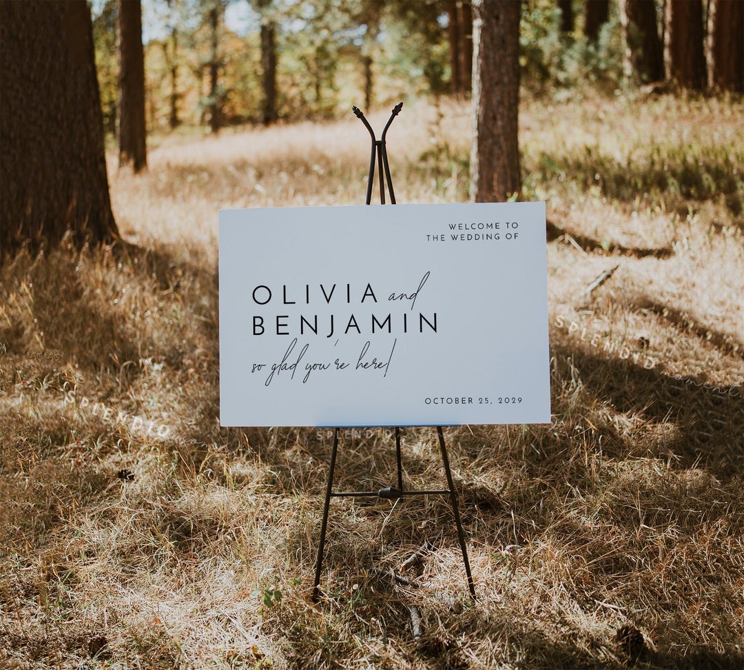Minimalist Welcome Sign Template, Elegant Wedding Welcome Sign ...