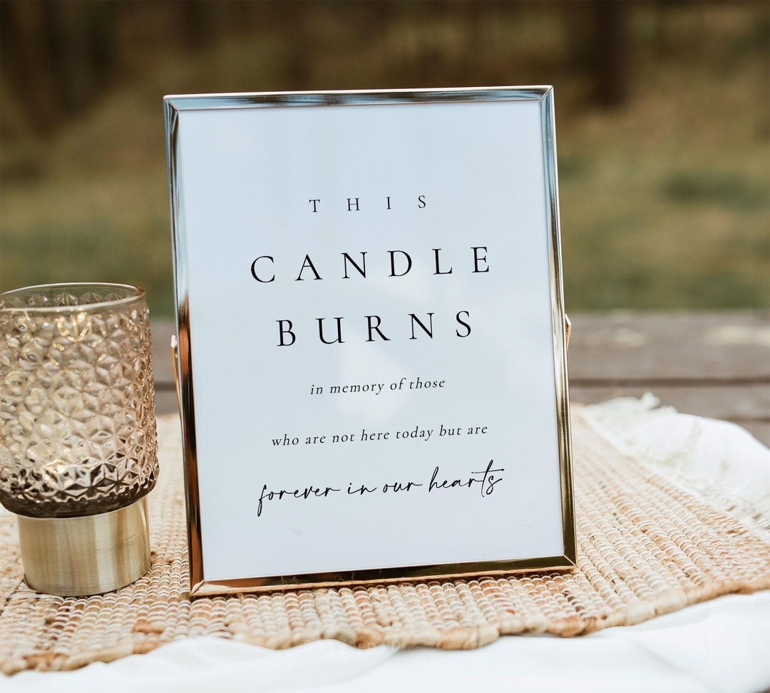 In Memory Sign, This Candle Burns Sign Template, in Loving Memory Sign ...