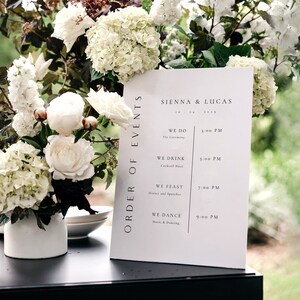 Modern Wedding Timeline Sign Template, Editable Wedding Itinerary Sign ...