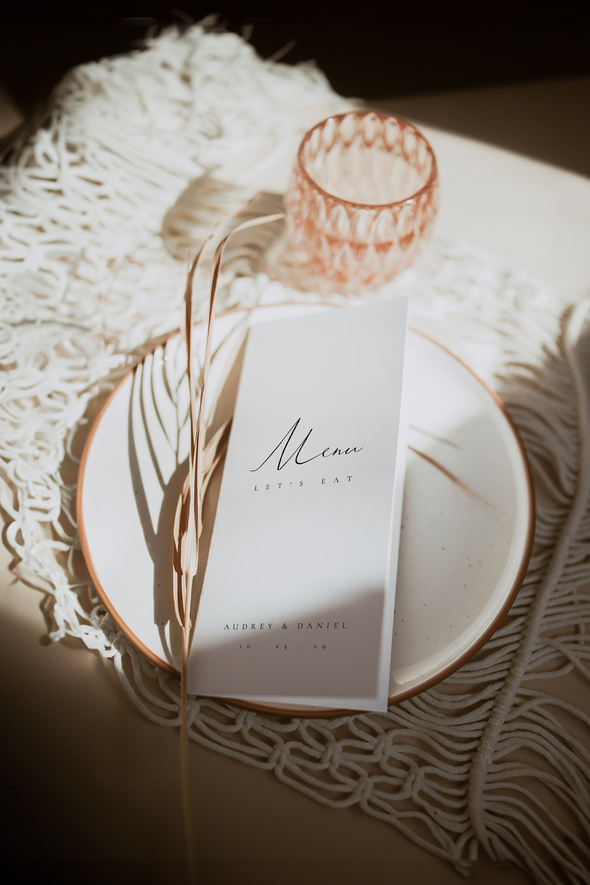 Wedding Menu Card, Food and Drinks Menu, Folded Menu, Signature ...