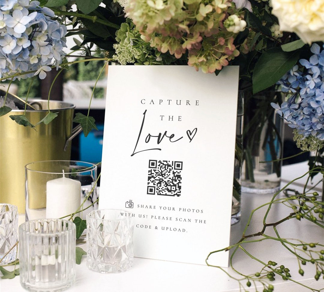 Modern Capture the Love Photo Sign Template, Virtual Photo Guestbook ...