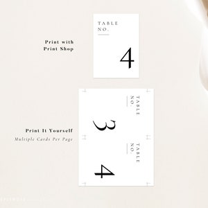 Modern Table Numbers Template, Printable Table Numbers Instant Download ...