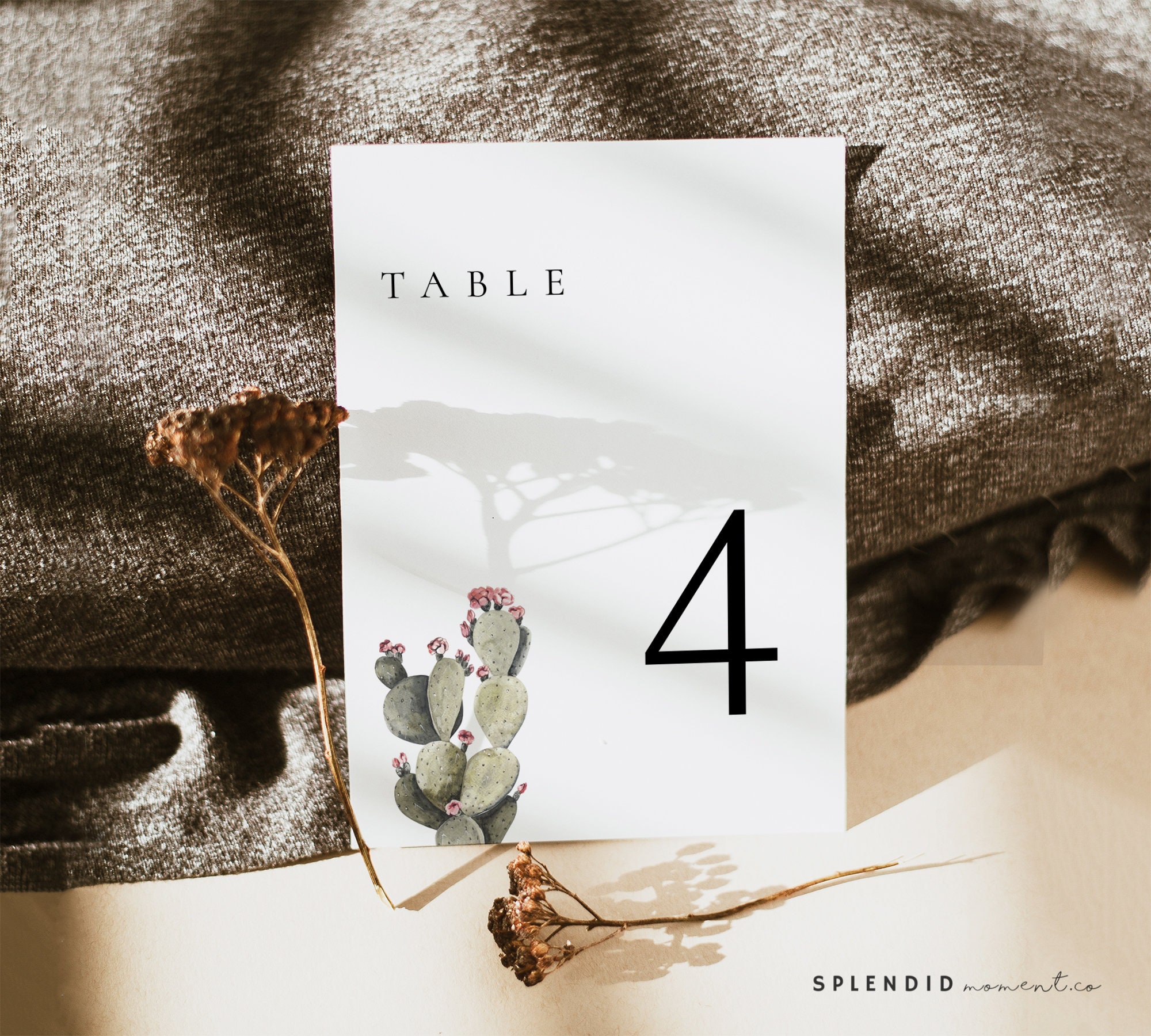 Cactus Wedding Table Numbers Template Printable Desert Cactus - Etsy