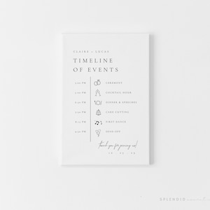 Modern Timeline Sign Template, Wedding Timetable Sign, Wedding ...