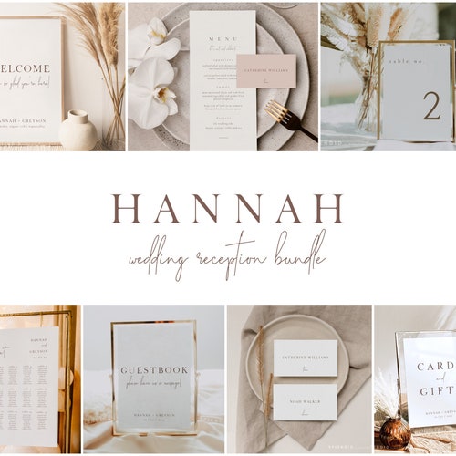 Boho Wedding Reception Template Bundle Printable Rustic - Etsy
