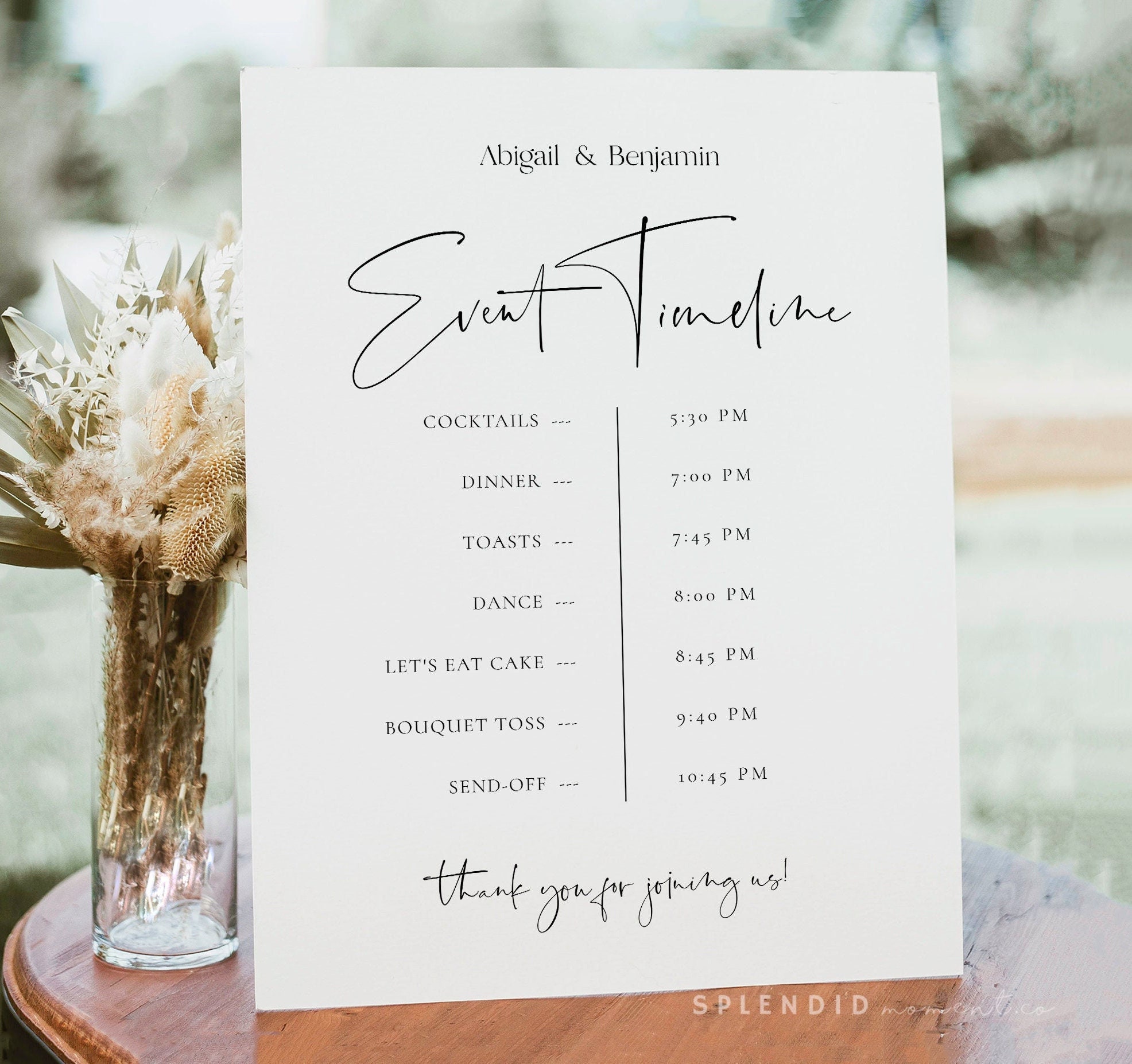 Wedding Timeline Sign Template Itinerary Timeline Sign - Etsy