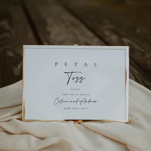 Minimalist Wedding Exit Toss Sign Template, Floral Confetti Toss Sign ...