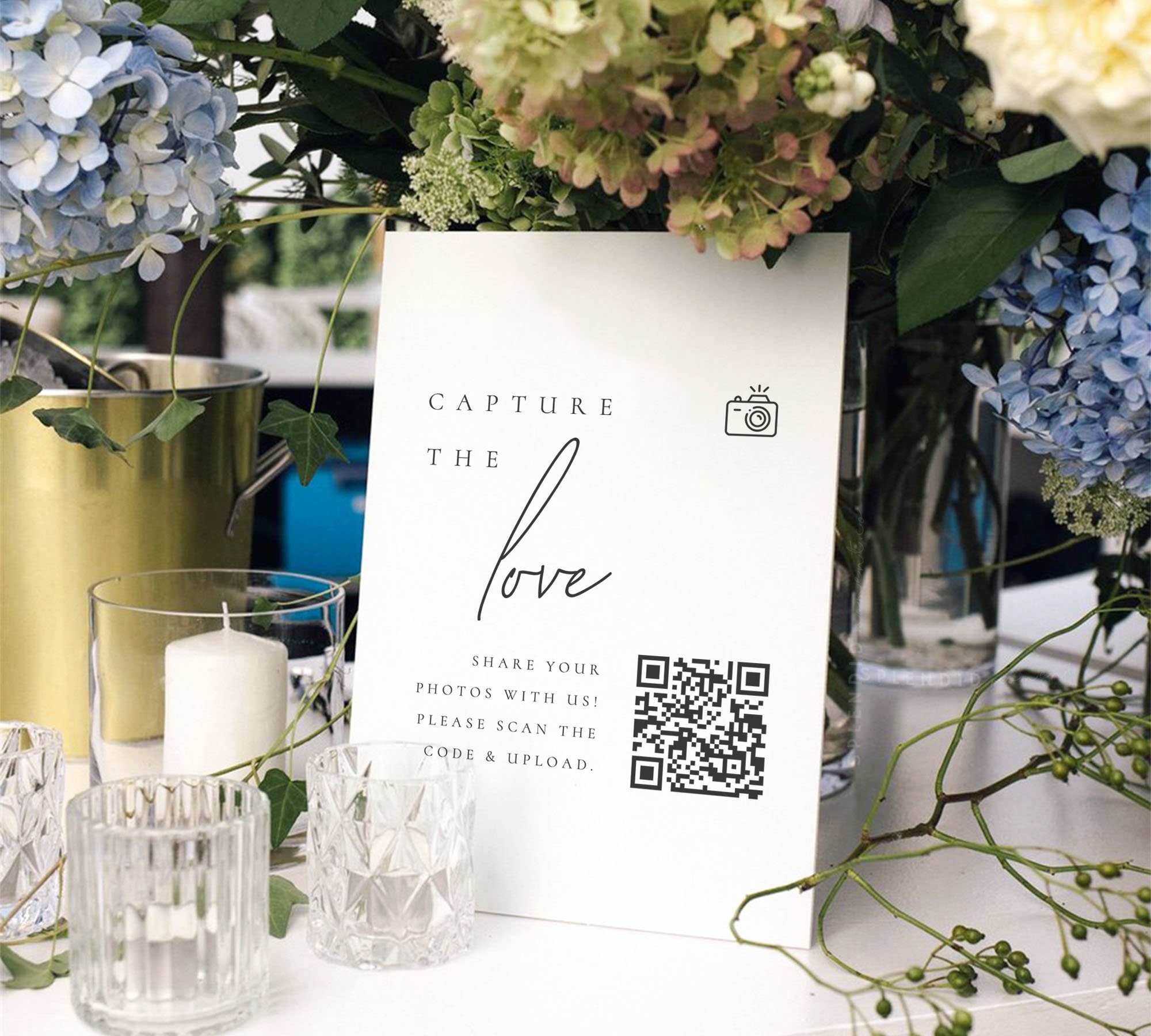 Wedding Photo QR Code Sign Template: Share the Love (digital) - Claire ...
