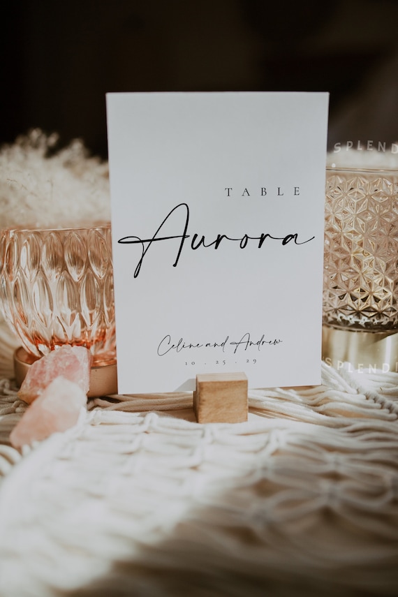 Modern Table Names Template Elegant Table Names Wedding | Etsy