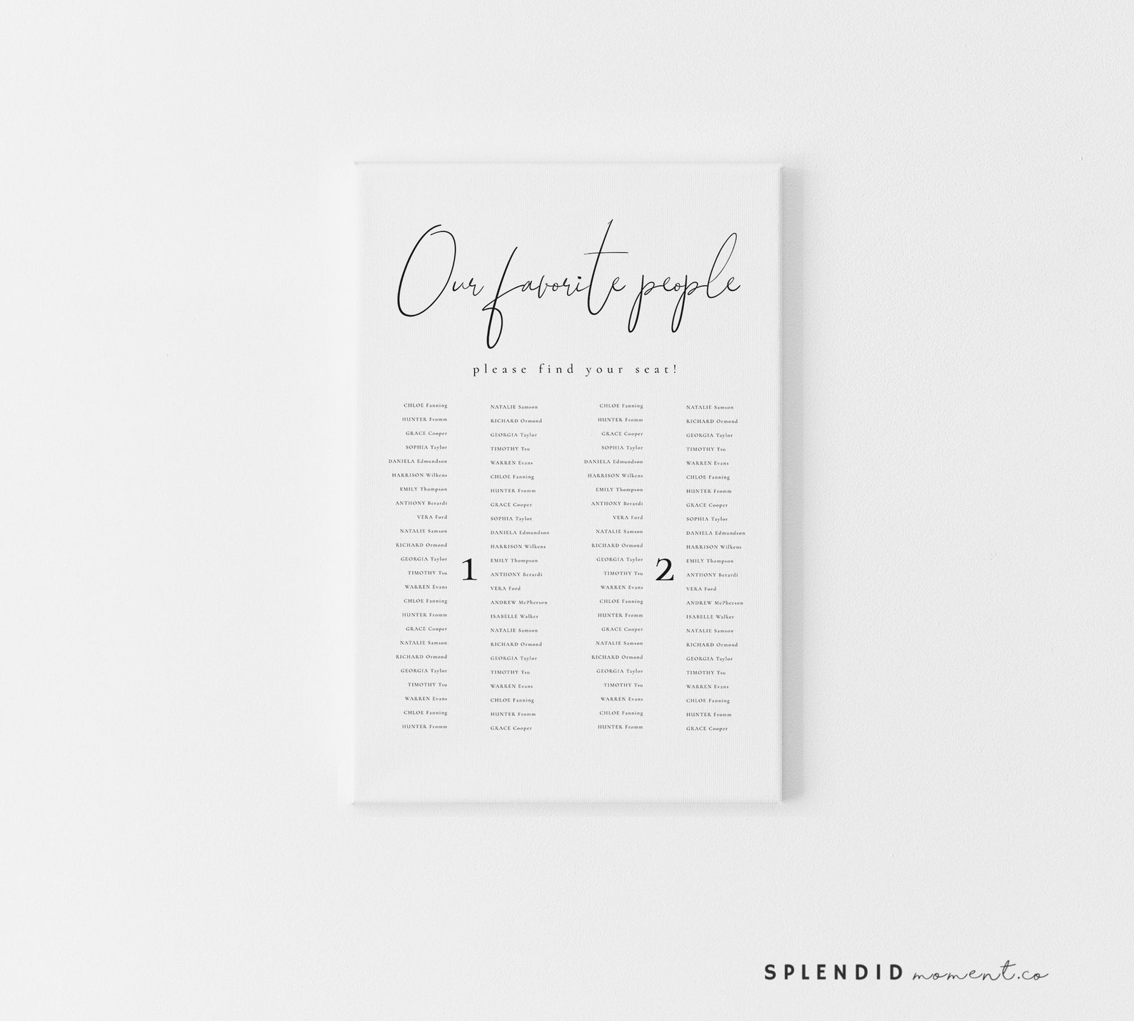 Minimal Wedding Row Seating Chart Template Editable Row | Etsy