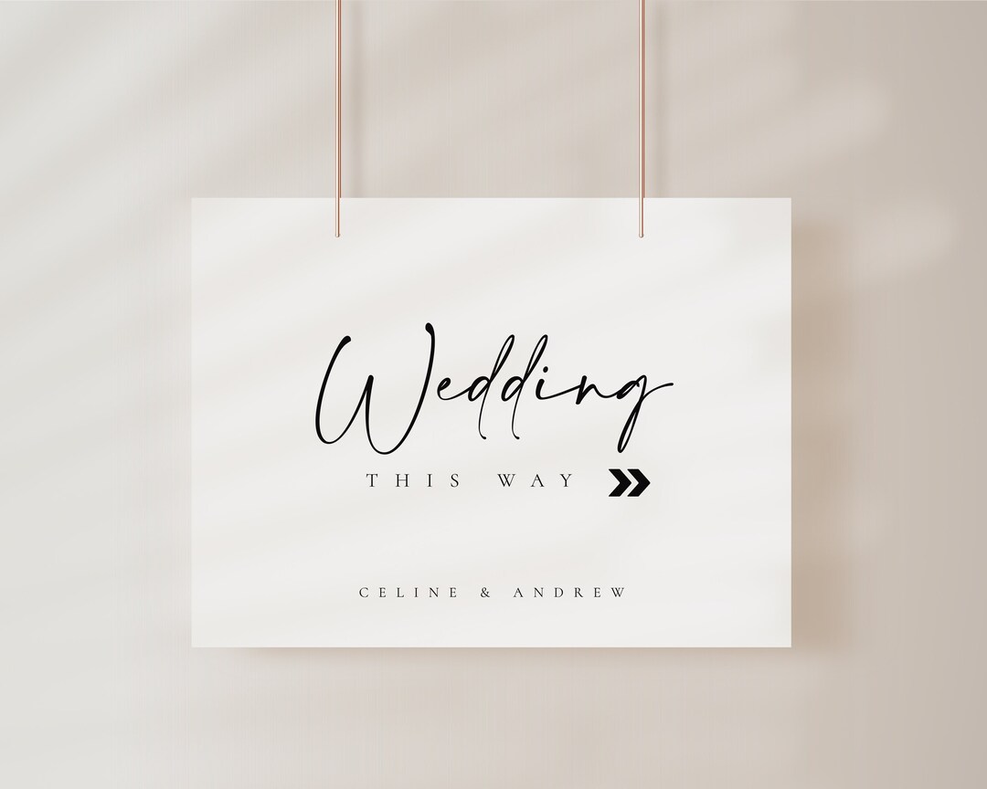 Wedding Direction Sign Template, Ceremony Reception Sign, Wedding This ...
