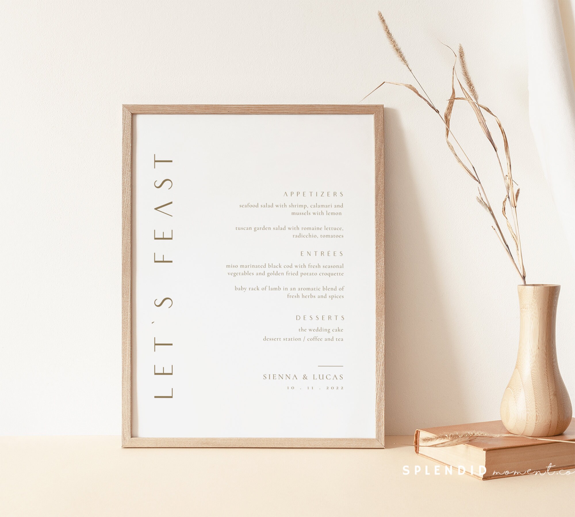 Modern Menu Sign Template Minimal Wedding Menu Sign Rust - Etsy