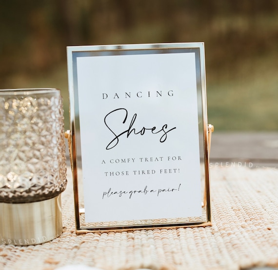 Modern Dancing Shoes Sign Template Wedding Flip Flops Take a - Etsy