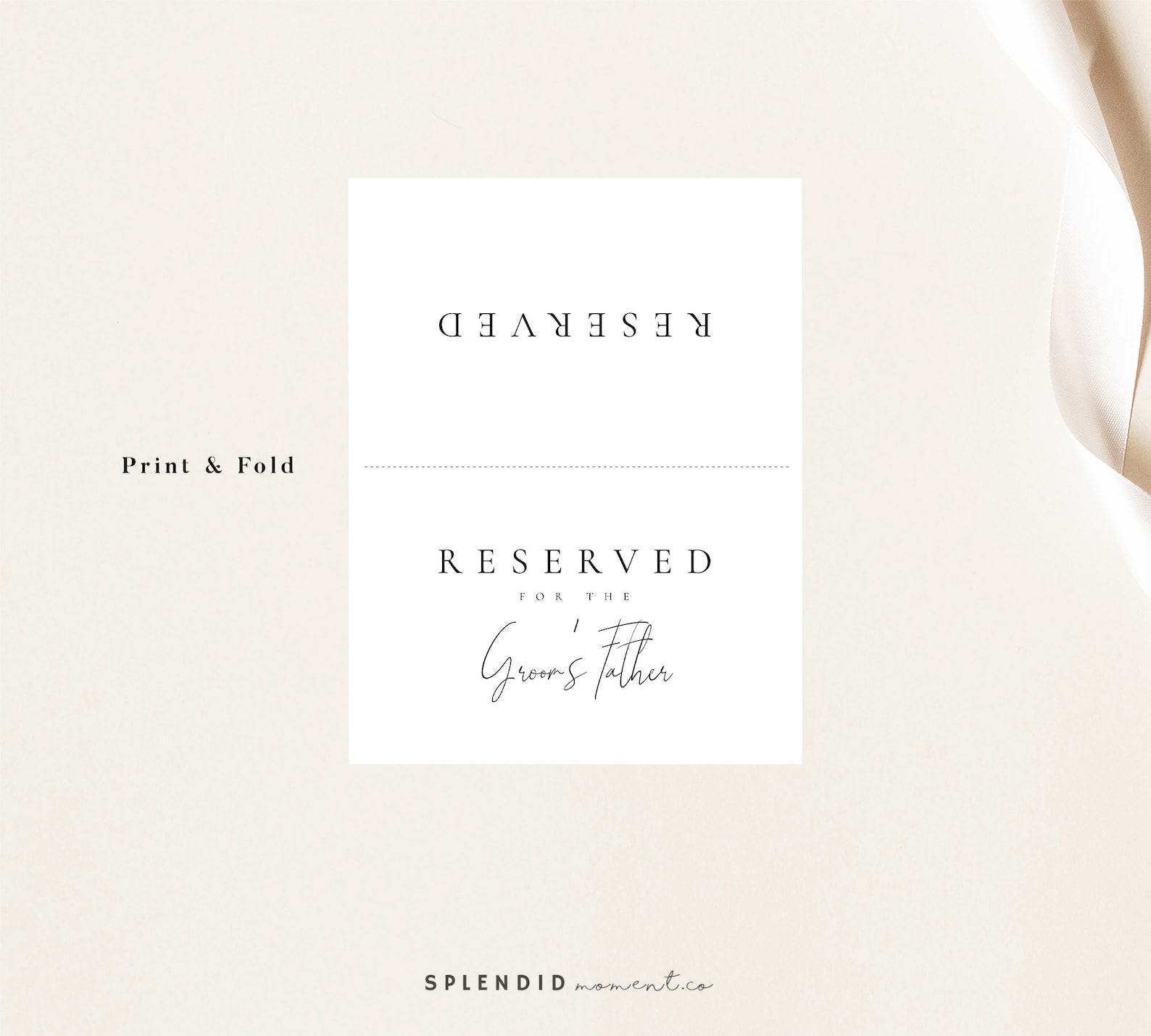 Wedding Reserved Seat Template Occupied Seat Sign Reserved - Etsy