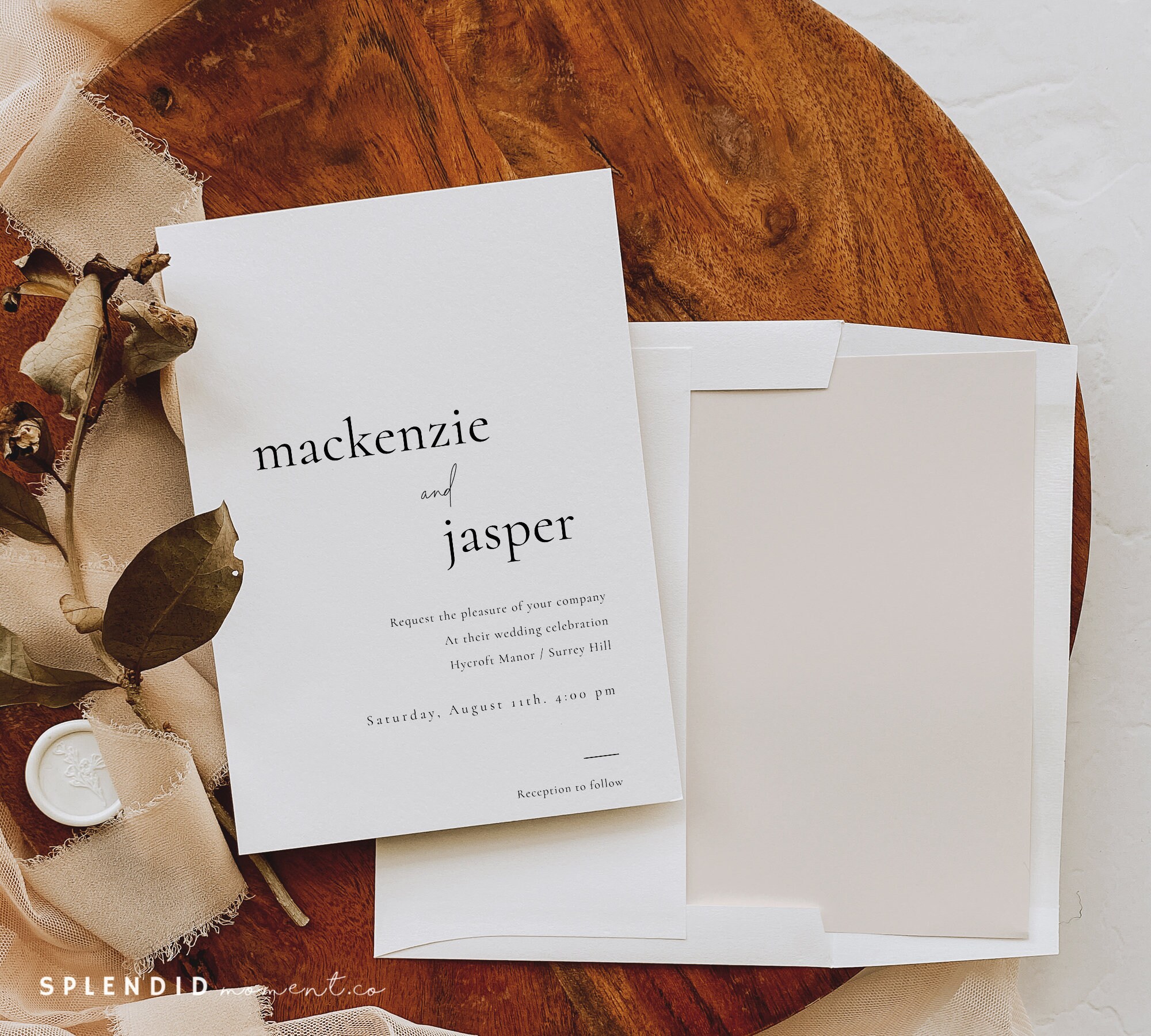 Modern Wedding Invitation Template Printable Simple Wedding - Etsy