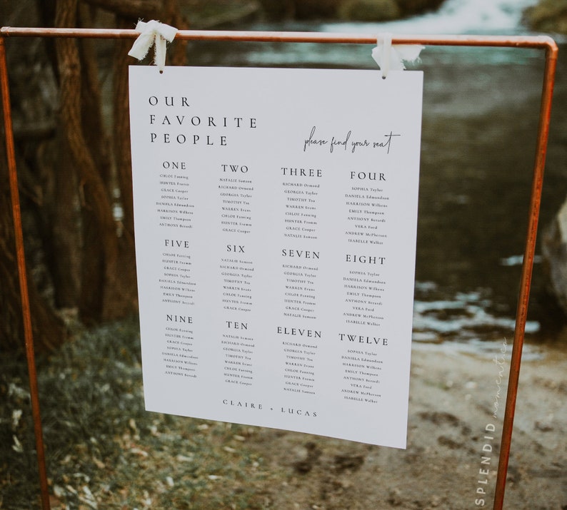 Modern Wedding Seating Chart Template (digital Download) - Claire - Etsy