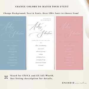 Modern Vintage Wedding Program Template, Elegant Calligraphy Wedding ...