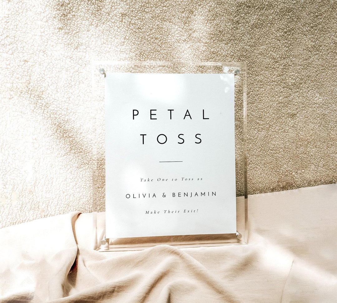 Petal Toss Sign Template, Wedding Flower Toss Sign, Wedding Confetti ...