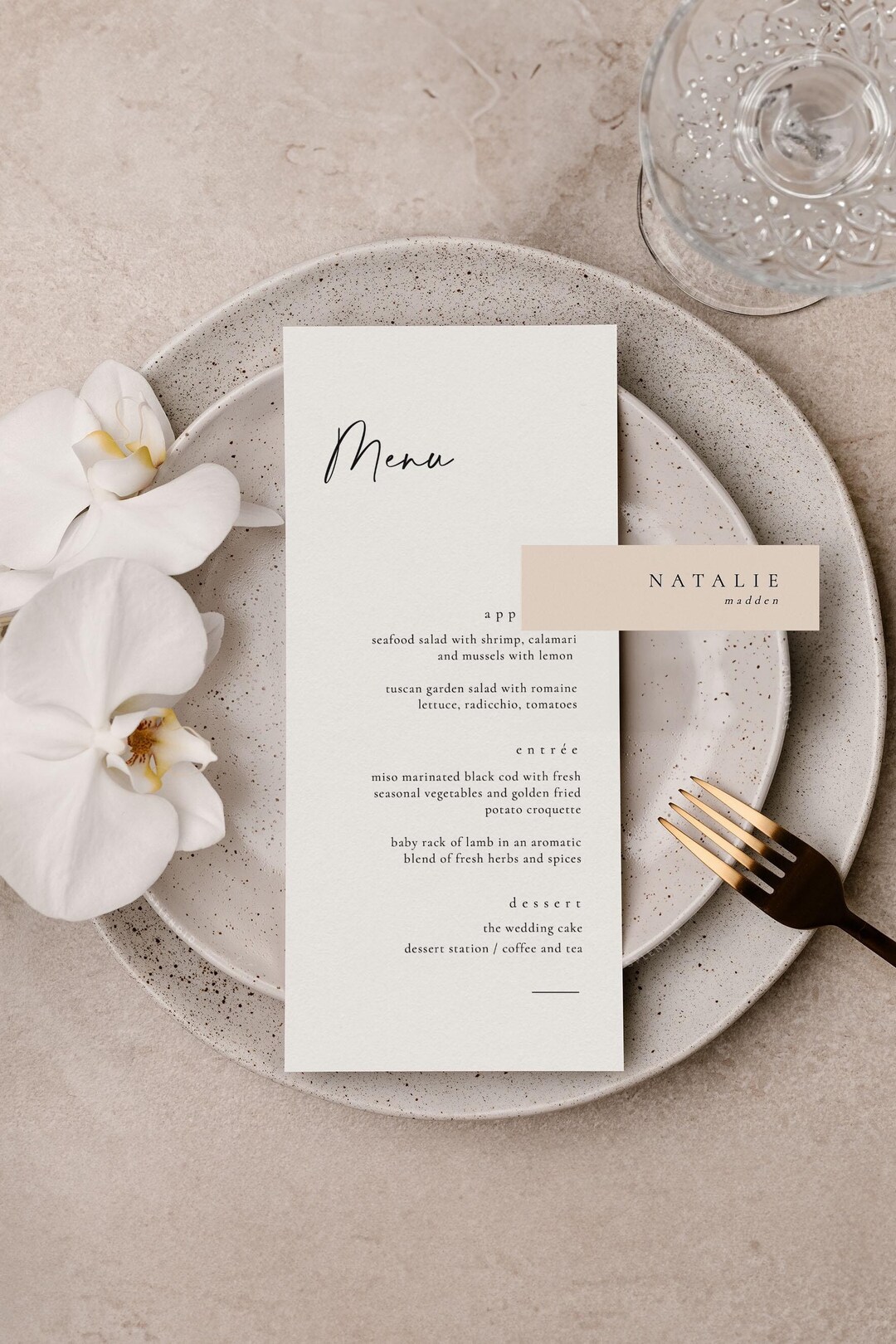 Editable Wedding Menu Template, Modern Reception Menu Card, Wedding ...