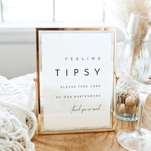 Event Bartender Tips Sign Template, Bartender Appreciation Tip Sign ...