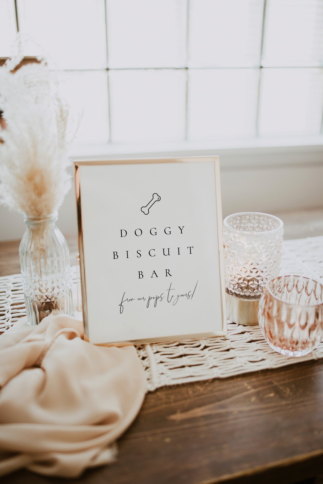 Modern Dog Treats Sign, Modern Pet Wedding Bar Sign Template, Dog ...