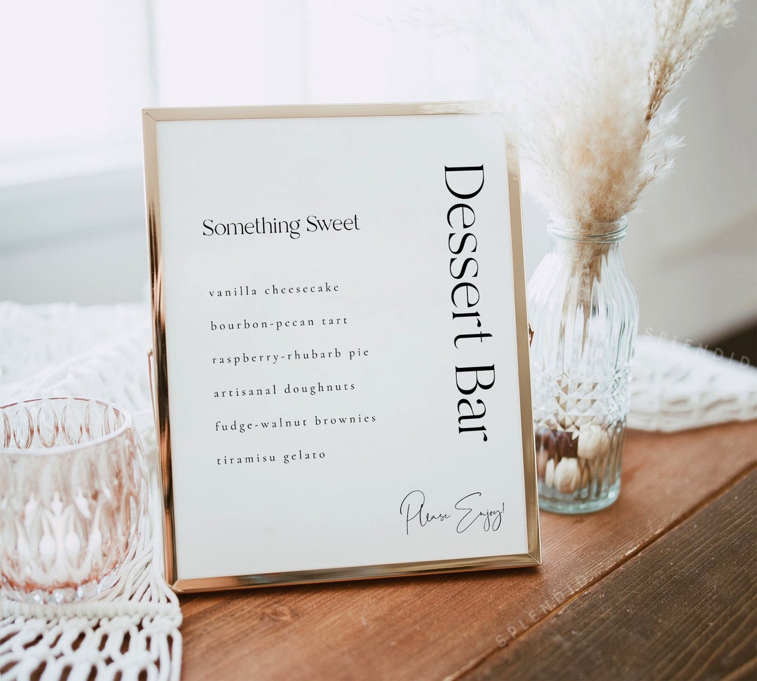Dessert Table Sign Template, Dessert Bar Sign, Dessert Menu Sign ...