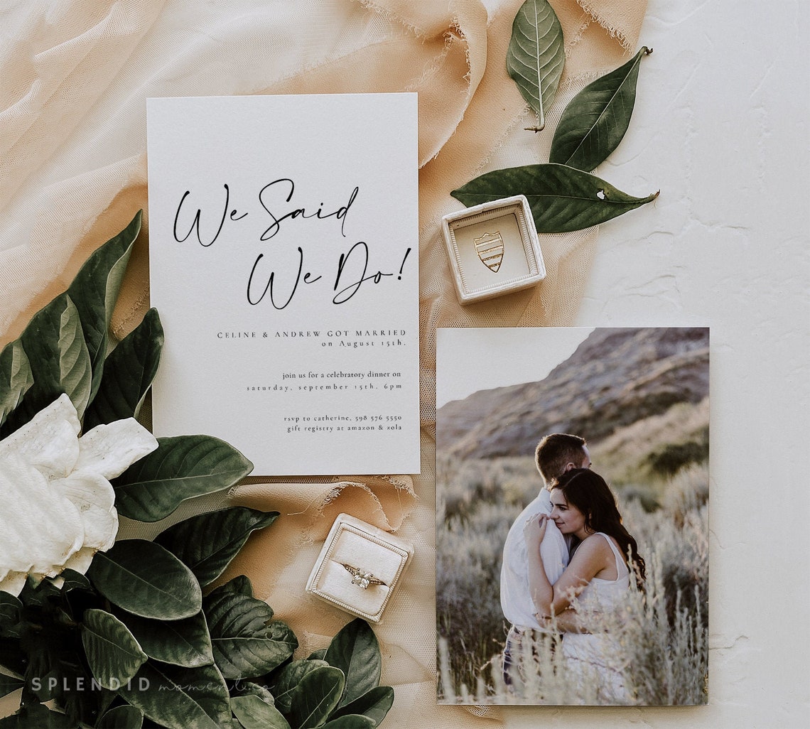 Elopement Reception Invitation Template Elopement Party | Etsy