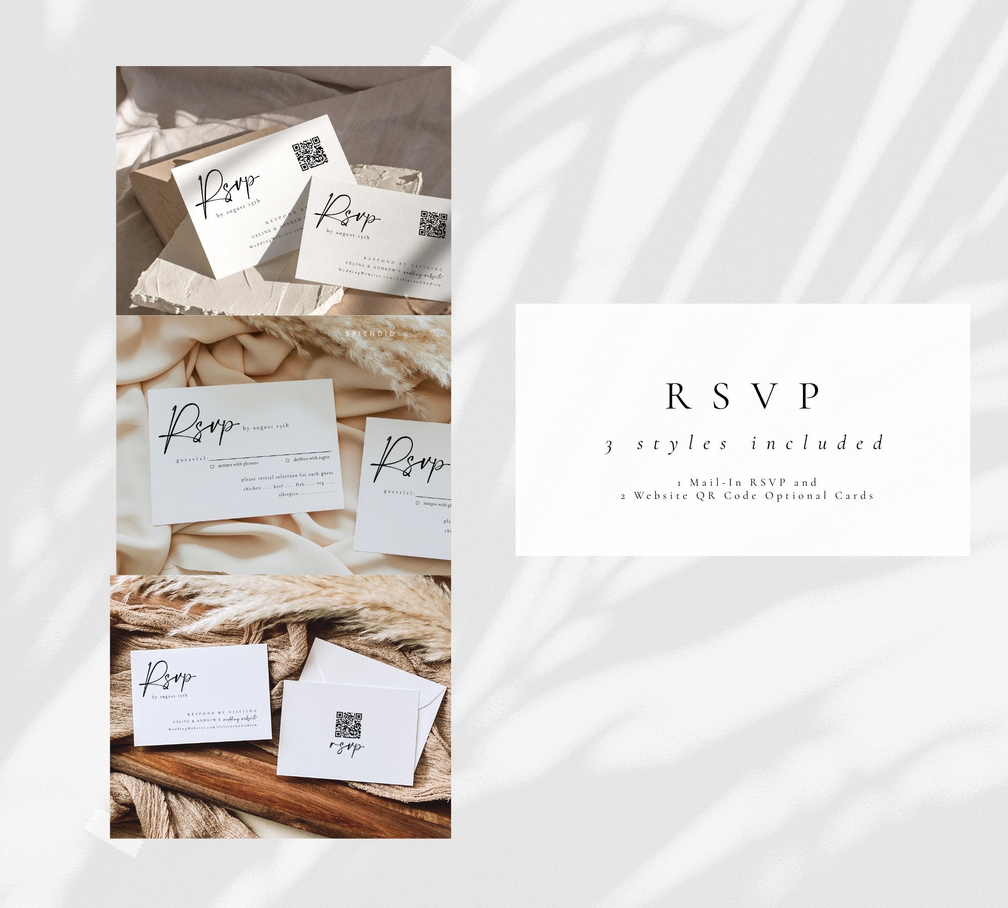 Modern Wedding Reception Sign Templates, Invitation Set, Minimalist ...